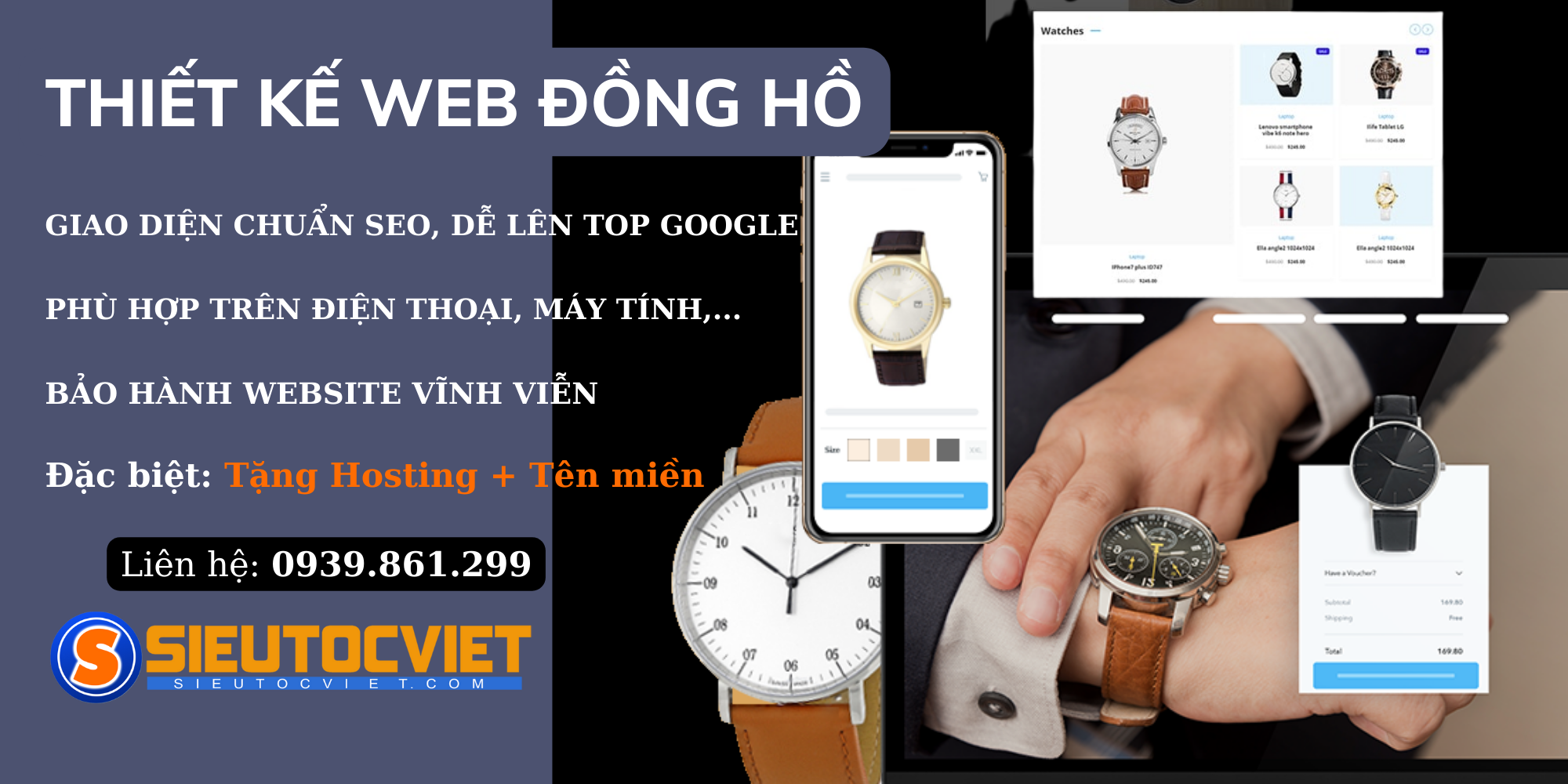 Thiết kế website bán đồng hồ - Mẫu giao diện web dong ho